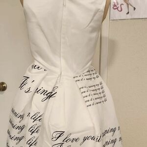 Dresses | Taylor Swift White High Low Tortured Poem Script Dress Size 2 ...